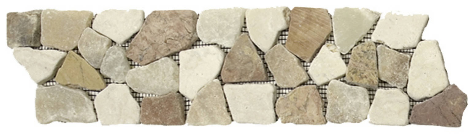 Onyx White/Red Opus Mosaic Interlocking Border - mixed tile Chelsea ...