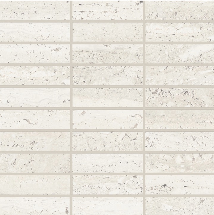 Sensi Roma 1" x 4" Satin Porcelain Rectangle Mosaic in White ...