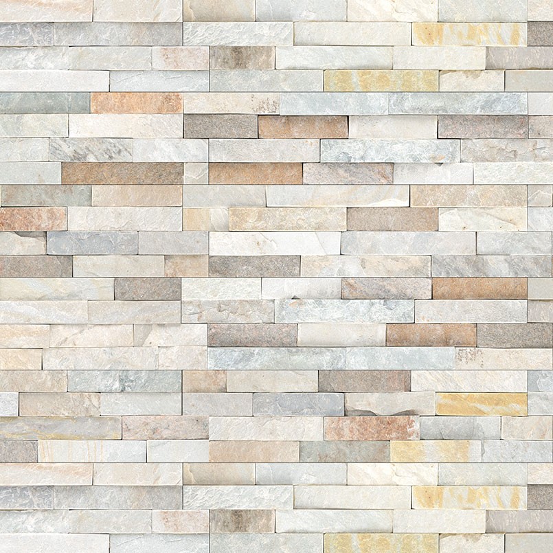 Stacked Stone Tiles With Mesh