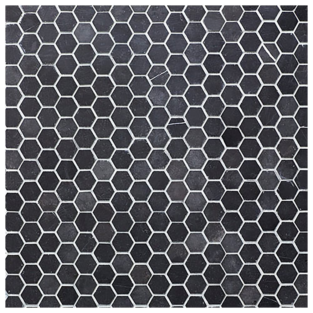 Seta Nera Honed 1 Hex - stone Hex & Herringbone collection by Nemo Tile ...