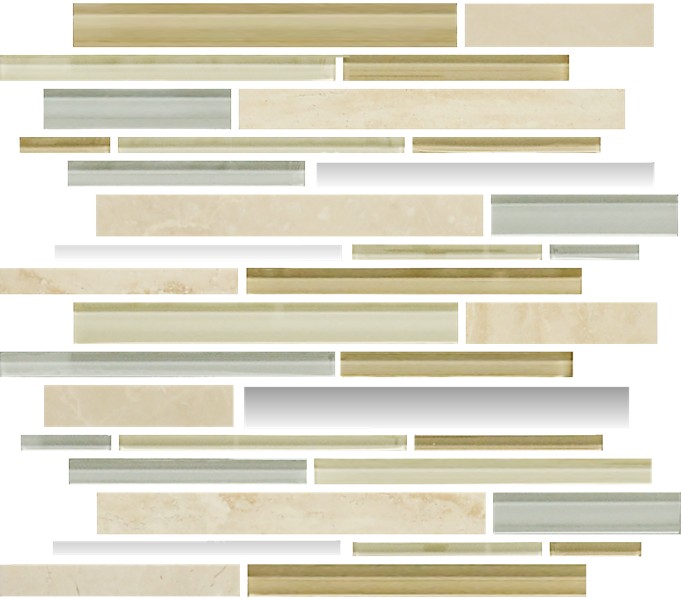 Sea Coast - mixed tile Bliss Stainless Linear collection by Arley in ...