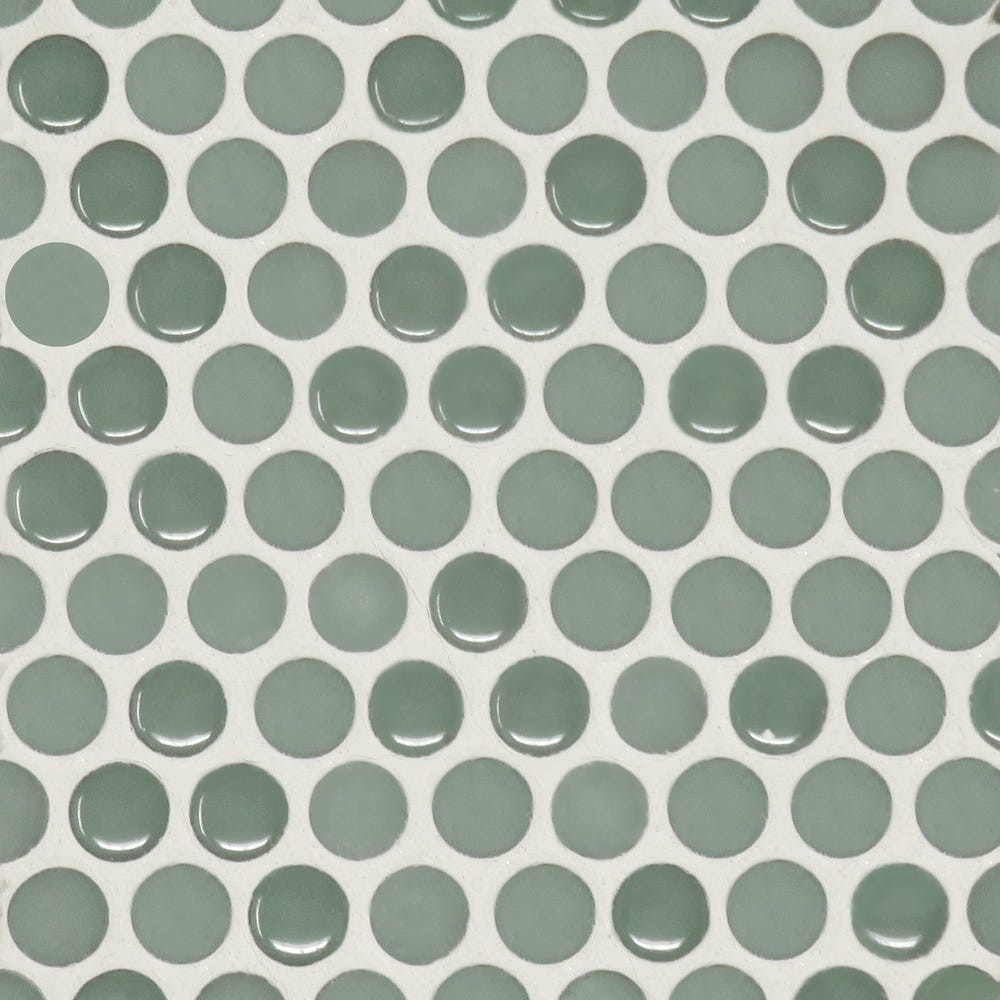 Fusion 12x12 Mosaic Pennyround Sage - glass tile Fusion Glass ...