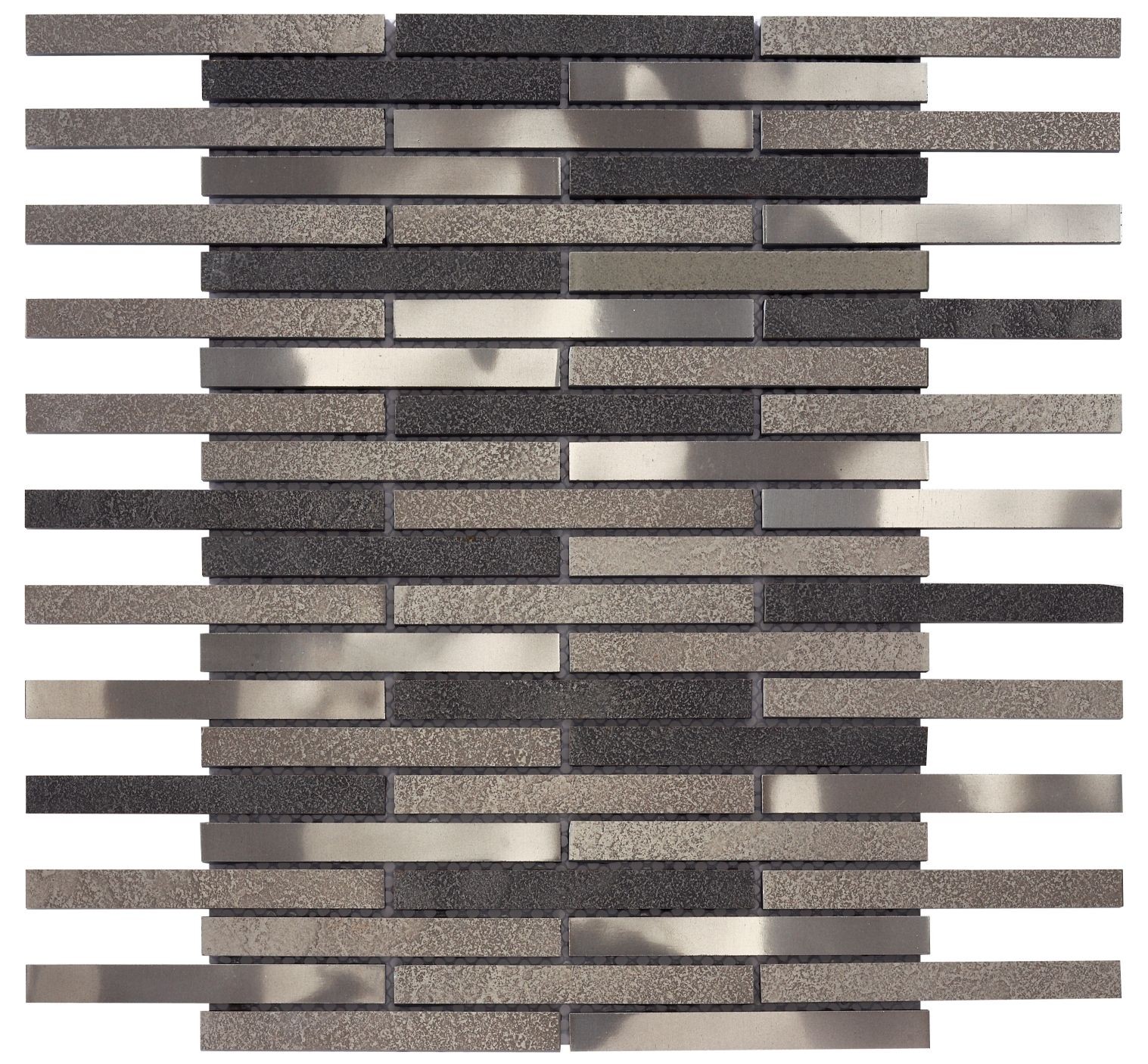 Vista Brushed Nickel Blend - metal tile Metal Mosaics collection by ...