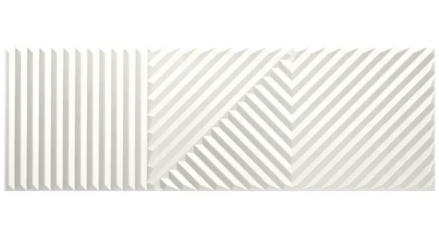 Mood Wall 12x36 White Dobraduras Mix - ceramic tile Mood Wall ...