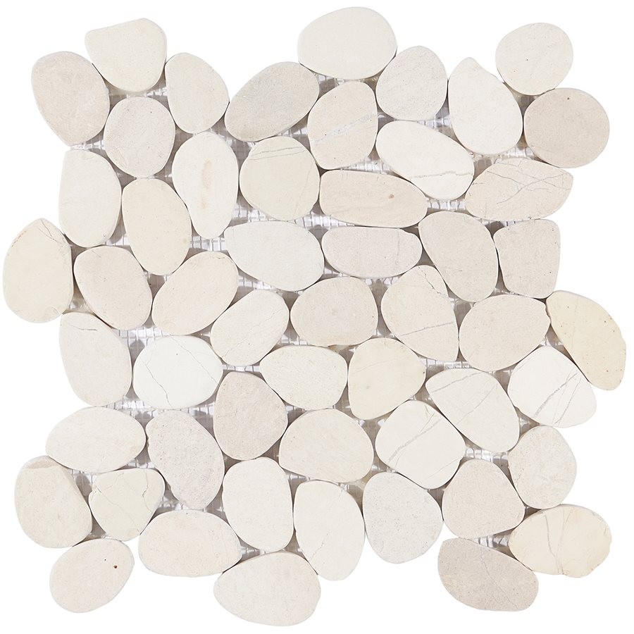 LOVINA WHITE SLICED ROUND NATURAL STONE - stone Pebblestone collection ...