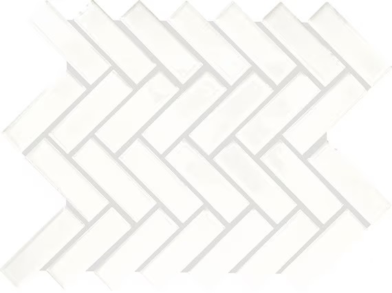 Arctic White Herringbone - ceramic tile Color Wheel Mosaic collection ...