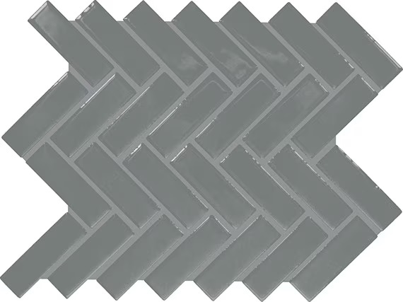 Suede Gray Herringbone - ceramic tile Color Wheel Mosaic collection by ...