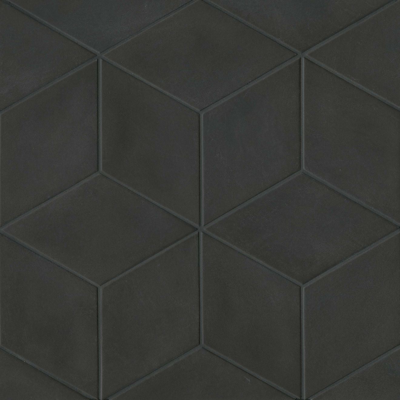 Rhomboid Matte Porcelain Tile in Solid Black - porcelain tile Allora ...