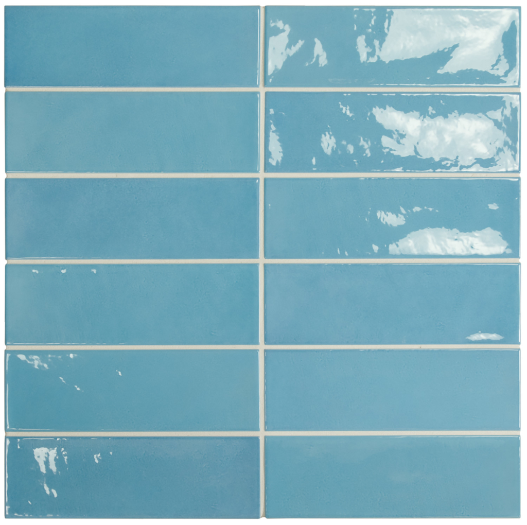 Azure Blue - porcelain (Rectangle, Bathroom, Kitchen, Hallway, 4x23.4 ...