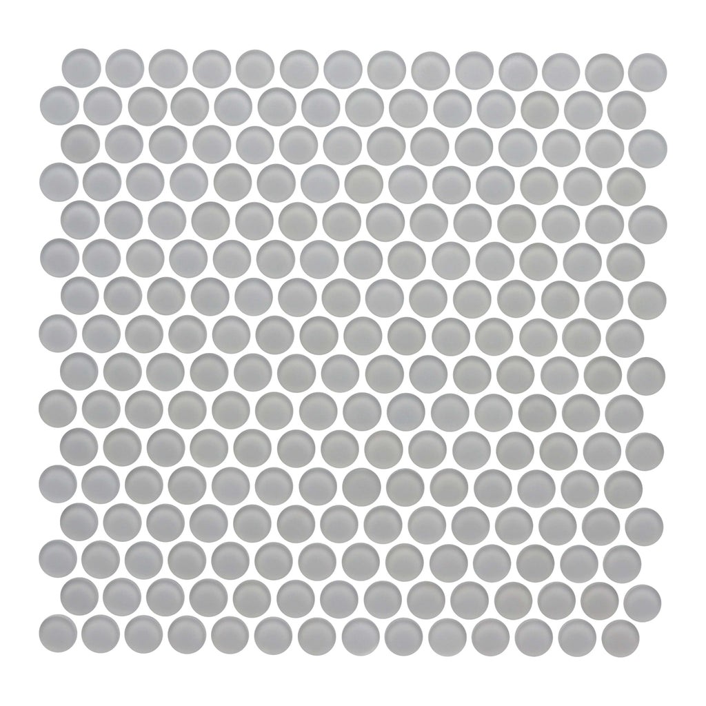 Penny Rounds Tule Matte - glass tile Penny Rounds collection by Island ...