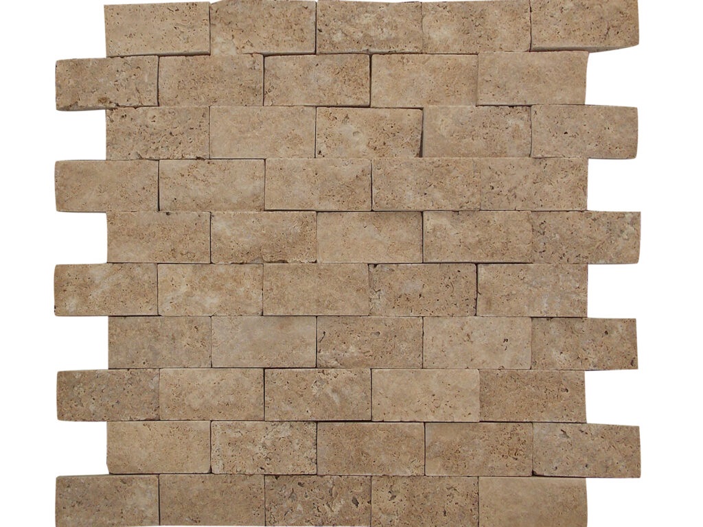 Where to buy Travertino Caramel Split-Face Mosaic Honed, Mosaic tile by ...