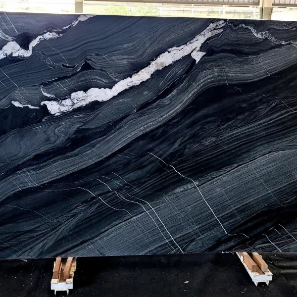 Black Tempest Leather Finish 2cm - quartzite countertop Quartzite ...