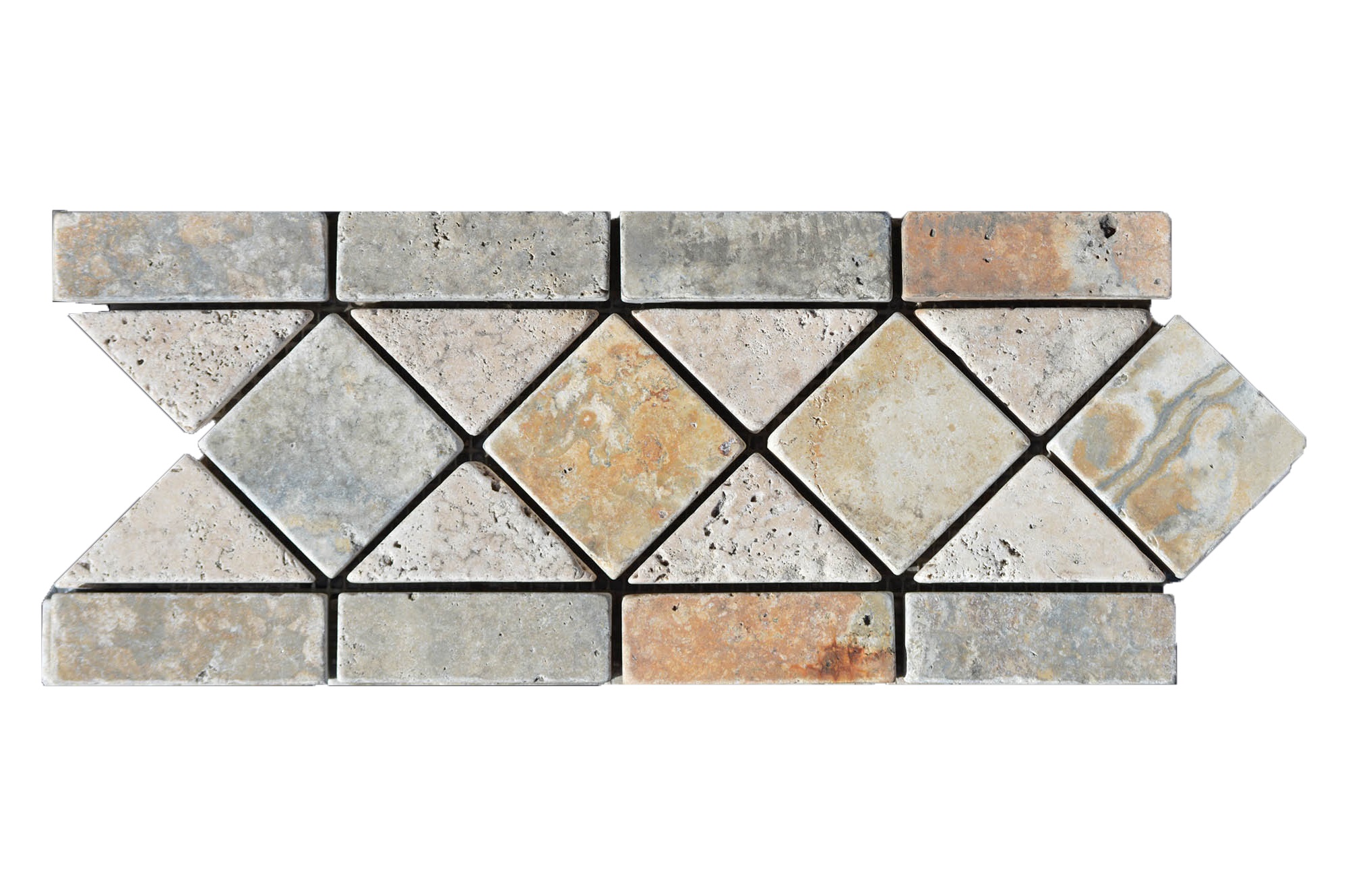 Golden Green Triangle Border - travertine tile Travertine collection by ...