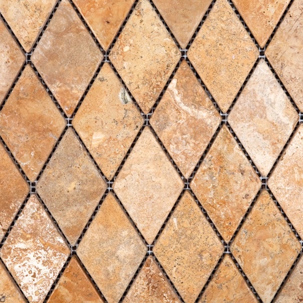 Golden Sienna Rhomboid Mosaic 2x2 - mosaic tile Travertine collection ...