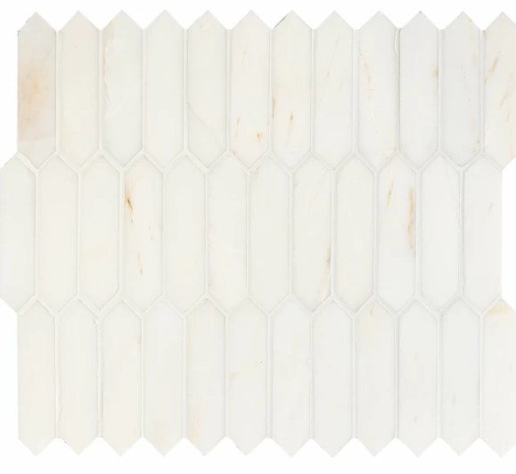 Calacatta Amber Honed Baby Picket Marble Mosaic - marble stone ...