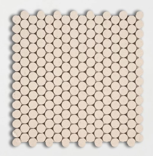 Champagne Honed Penny Round Limestone Mosaic - limestone stone Penny ...
