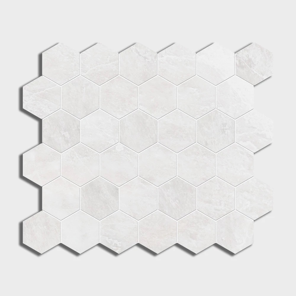 Iceberg Honed Hexagon 2 Marble Mosaic - marble stone Iceberg collection ...