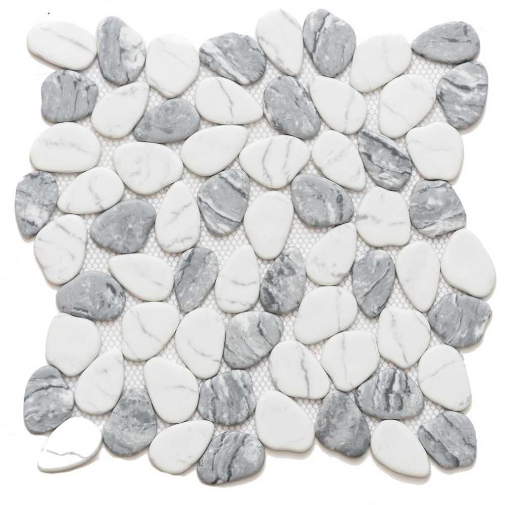 Recycled River Pebble Blend Mosaic - glass tile Recycled River Pebble ...