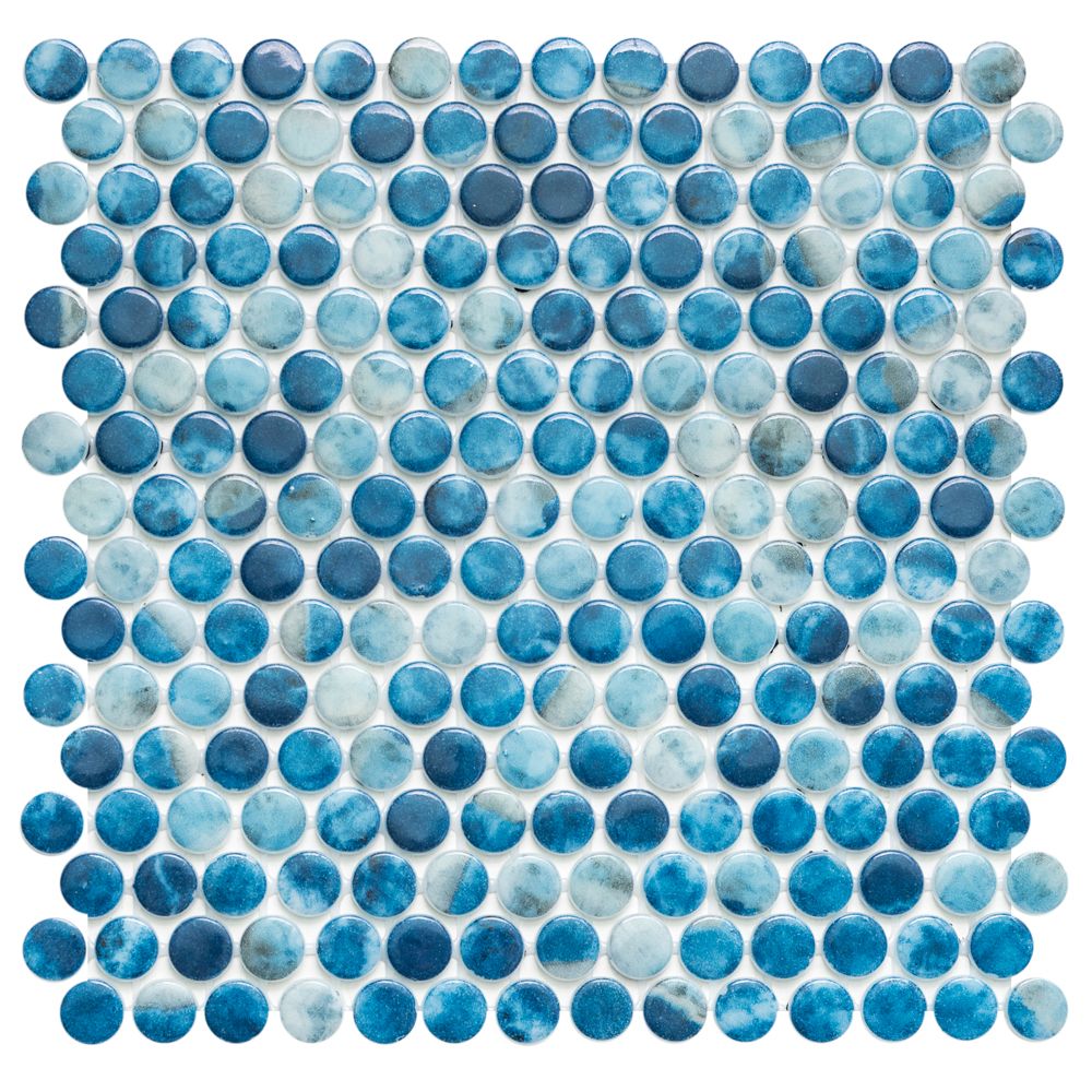 Timeless Penny Saona Recycled Glass Shiny Mosaic - glass tile Timeless ...