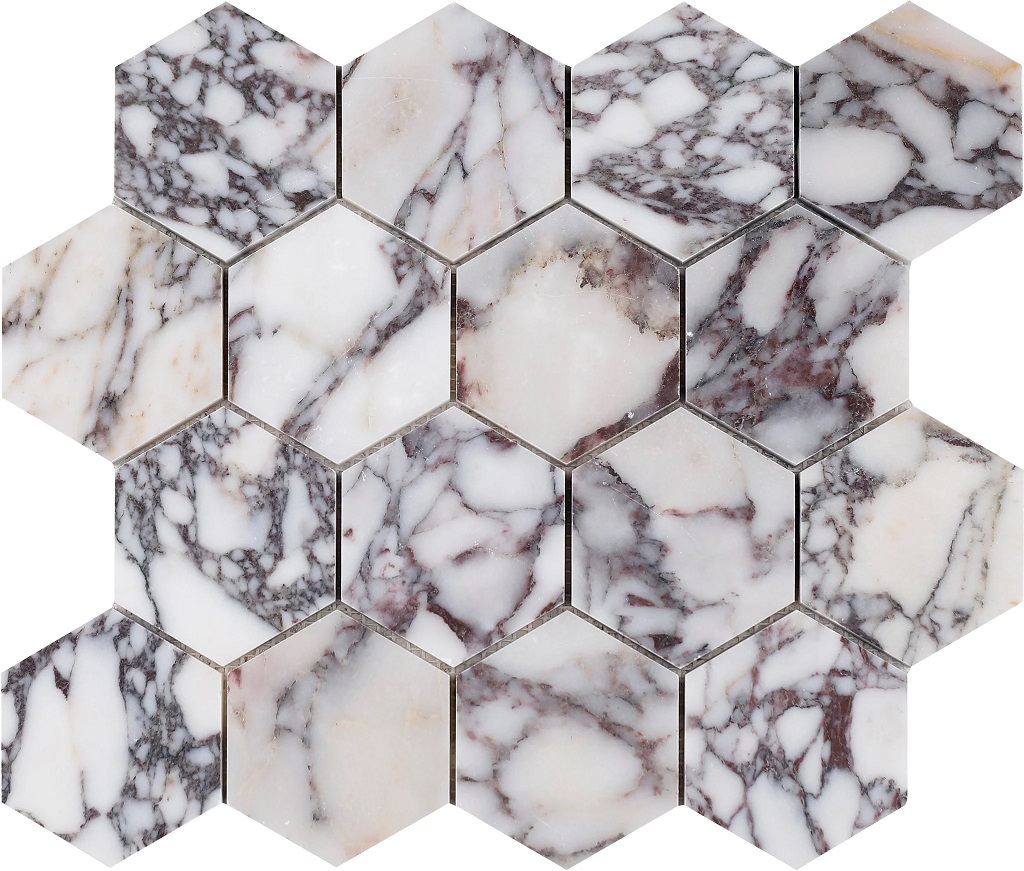 Calacatta Viola Hexagon 3’’ Honed Mosaic - marble stone Calacatta Viola ...