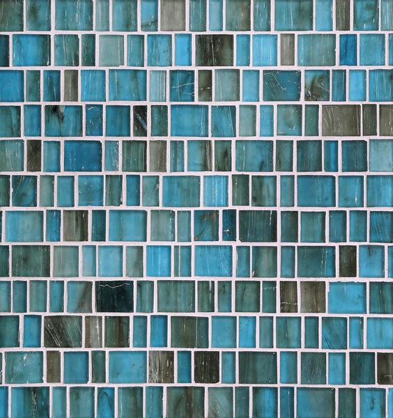 Haisen Barcode Teal Silk - glass tile Haisen collection by Lunada Bay ...