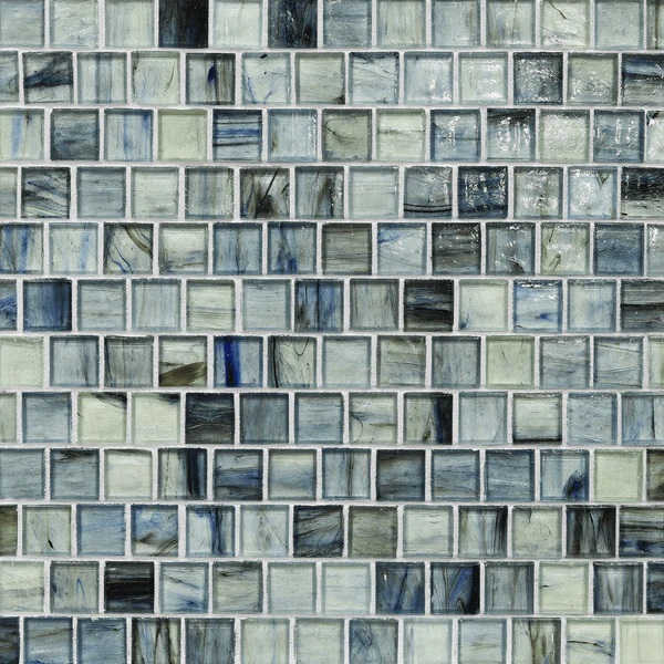 Haisen Offset Azuline - glass tile Haisen collection by Lunada Bay Tile ...