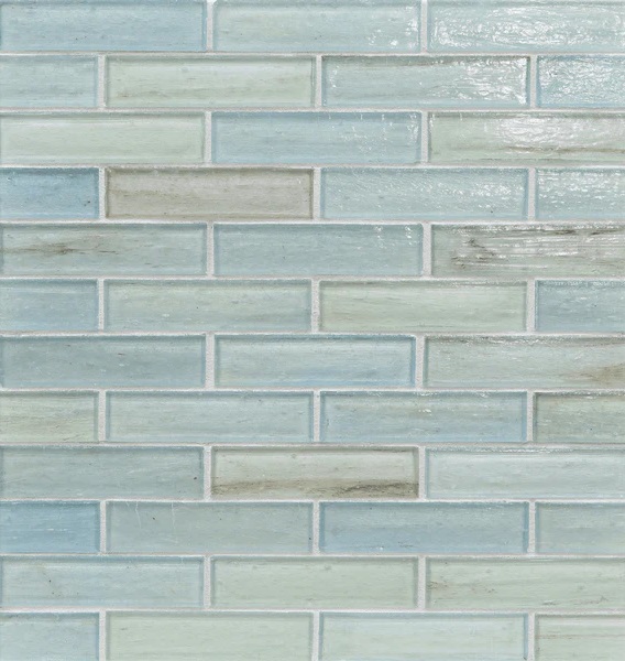 Haisen 1x4 Brick Aqua - glass tile Haisen collection by Lunada Bay Tile ...