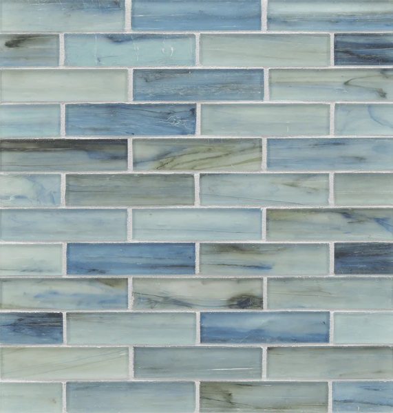 Where to buy Haisen 1x4 Brick Azuline Silk, Glass tile by Lunada Bay Tile.