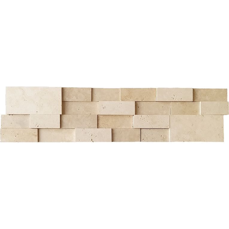 3D Mesh Mount Stack Ivory Honed - travertine tile 3D Mesh Mount Stack ...