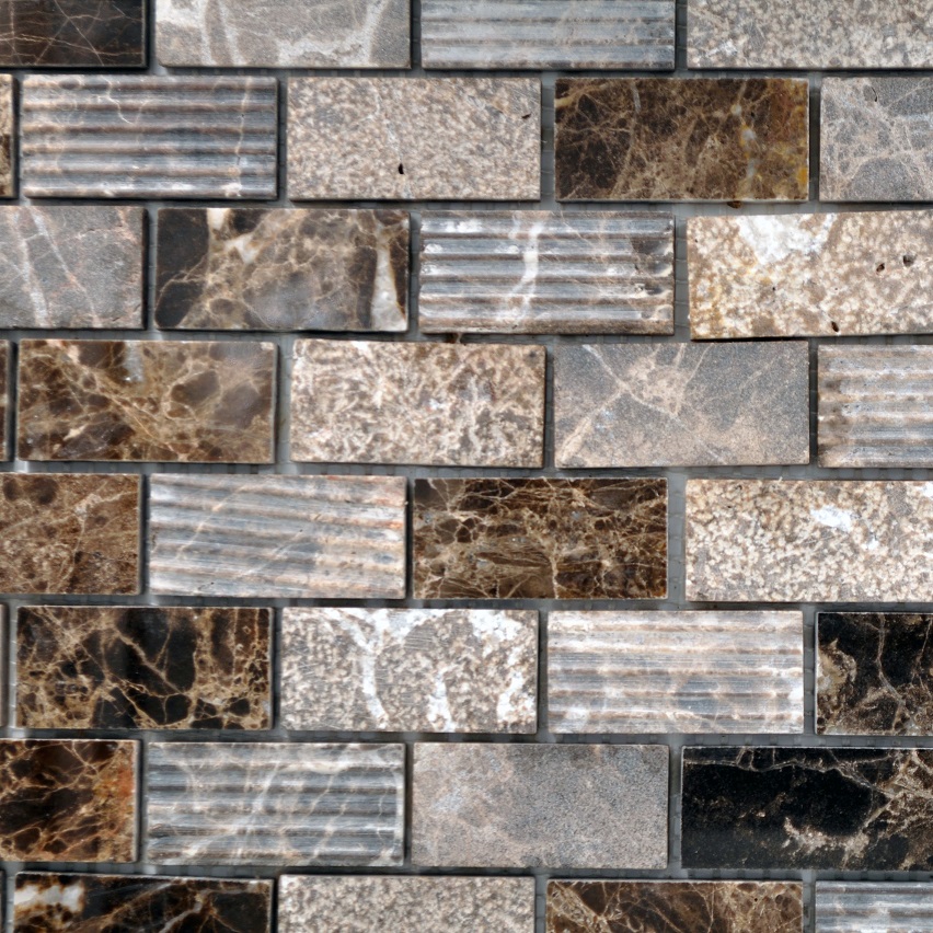 Where to buy Staggered Brick Mixed Surface Dark Emperador, Marble tile ...