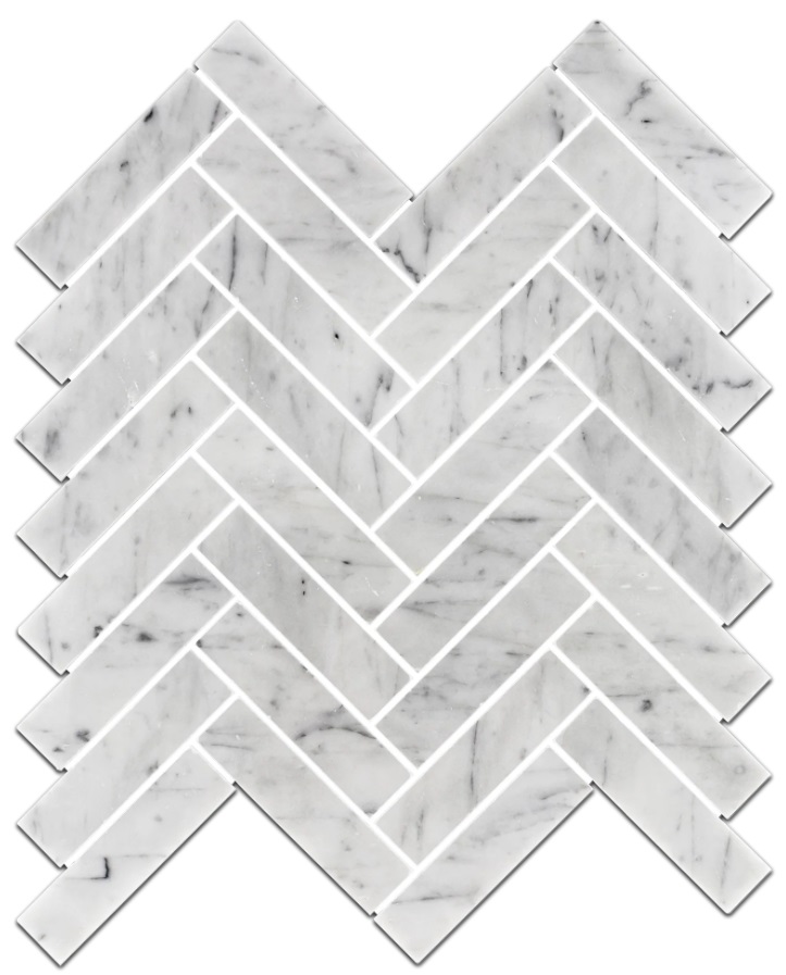 Buy Herringbone Mosaics marble stones by Elon Tile & Stone. North ...