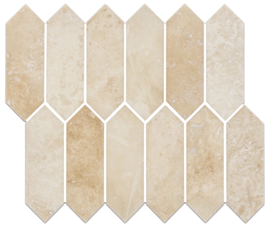 Where to buy Cross-Cut Light Ivory Travertine 2" x 6" Picket Mosaic ...