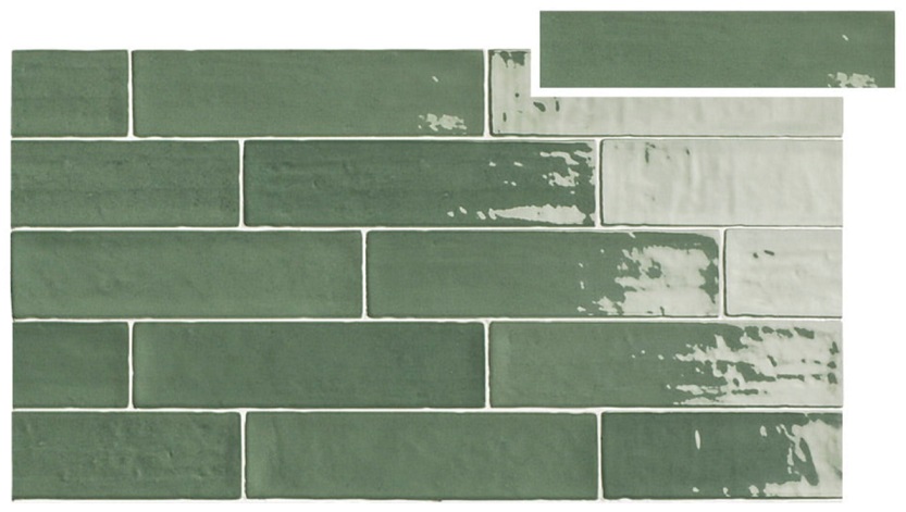Zellige Green - ceramic tile Zellige collection by Natucer in Stamford ...