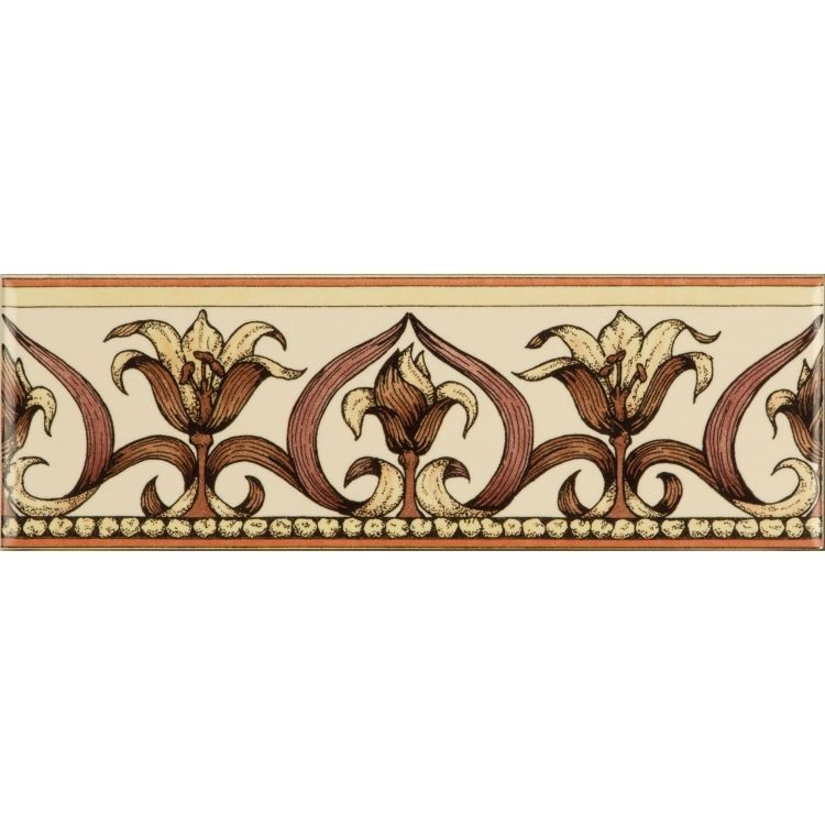 Art Nouveau Lily Pink Classical Decorative Border on County Whit ...