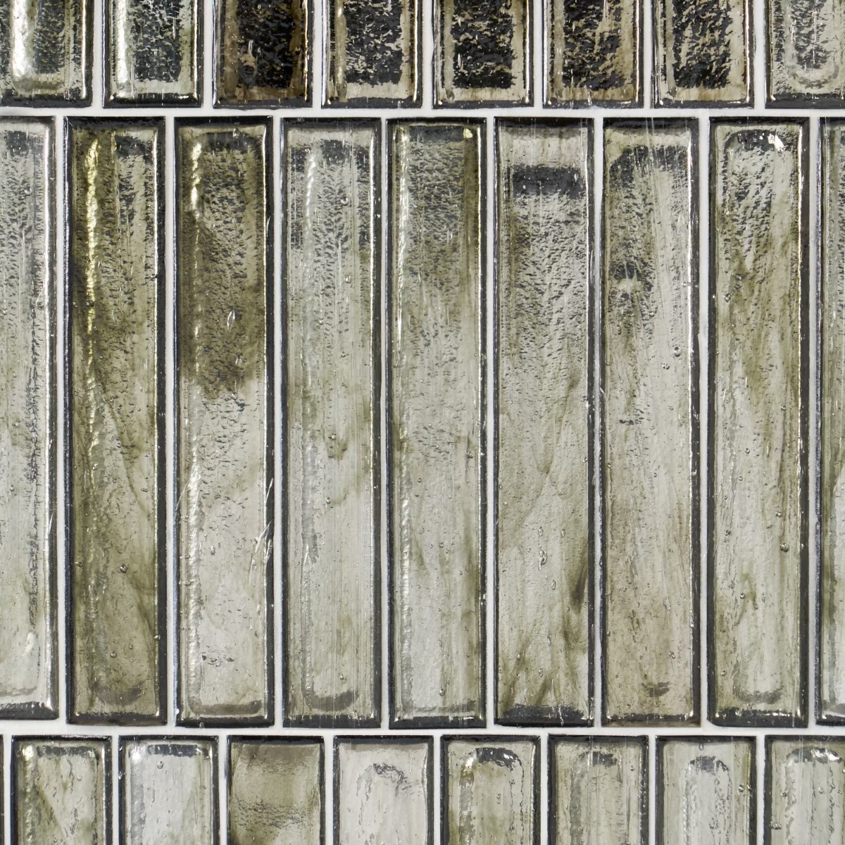 Artemis Brick Platinum Moss 2x12 Polished Glass - glass tile Artemis ...