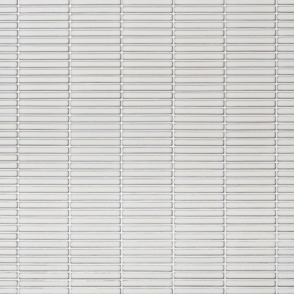 Motek Snow White 1x4" Tri-Stacked Glossy Porcelain Mosaic Tile ...