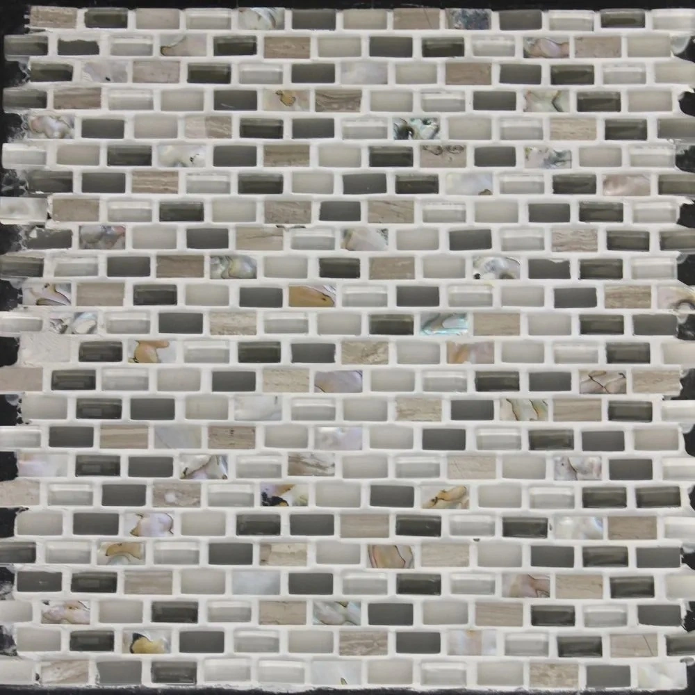 Silver Small Brick Multi-Texture - glass tile Sea Jewels collection by ...